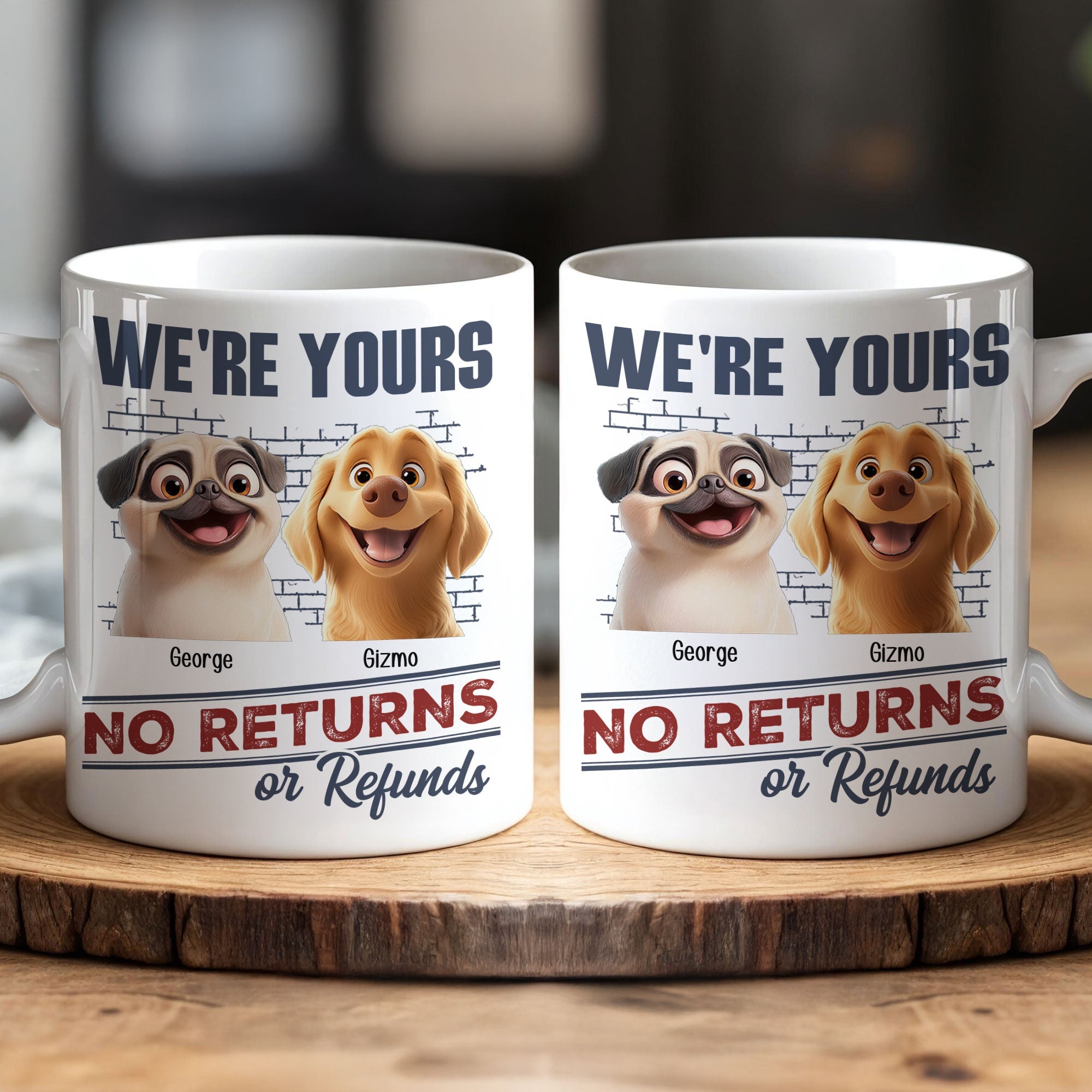 Dog Lovers' Personalized Mug – No Returns Design, Gift for Couples ...