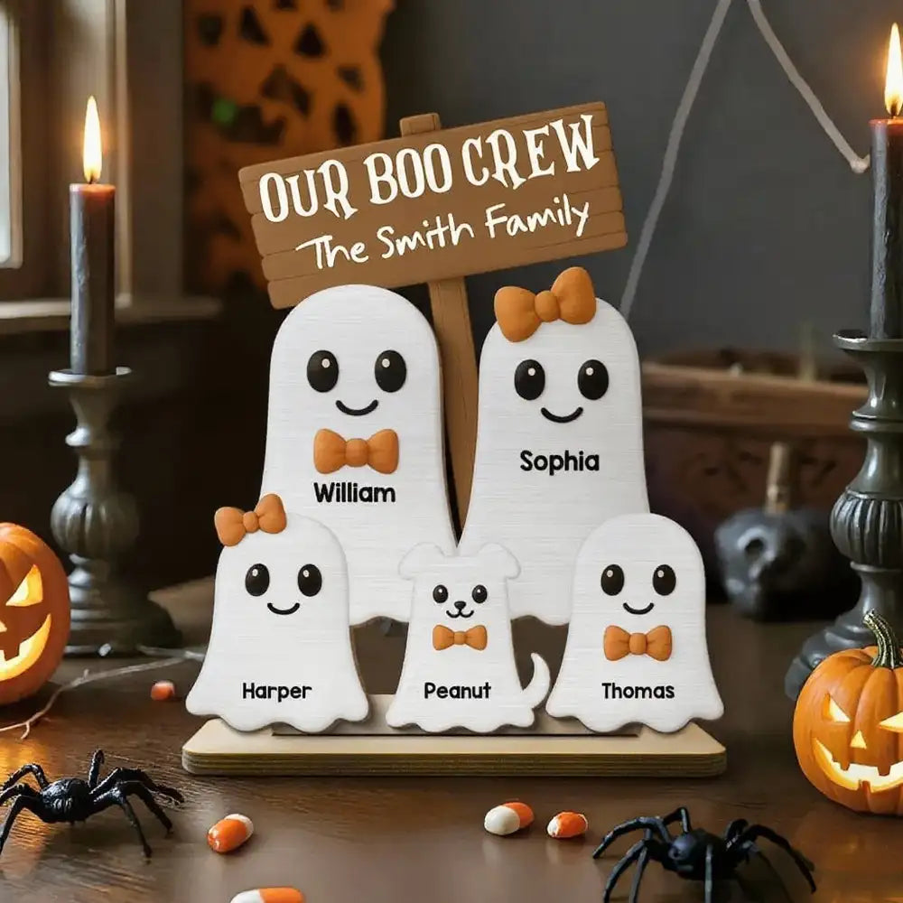 Custom Halloween 2-Layer Wooden Plaque with Ghost Figures – DoyoBest