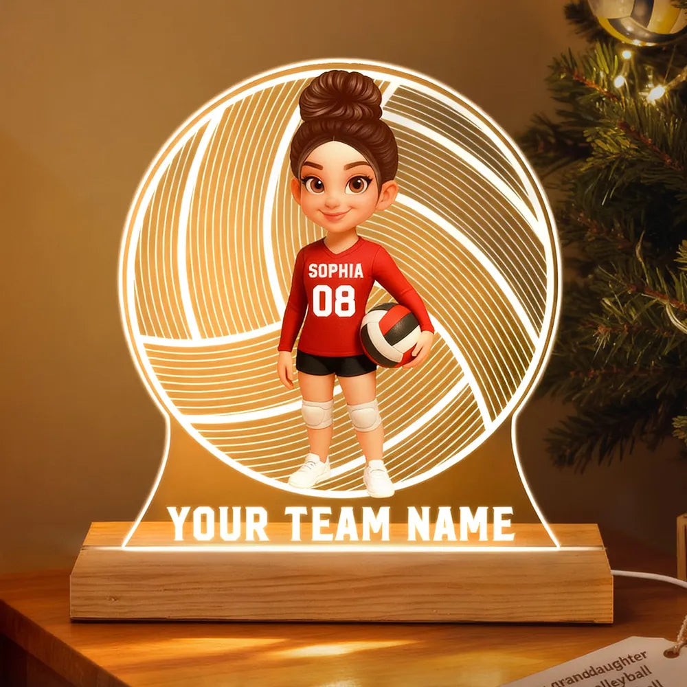 Custom Volleyball LED Light Plaque – Personalized LED Lamp, Perfect Gi ...