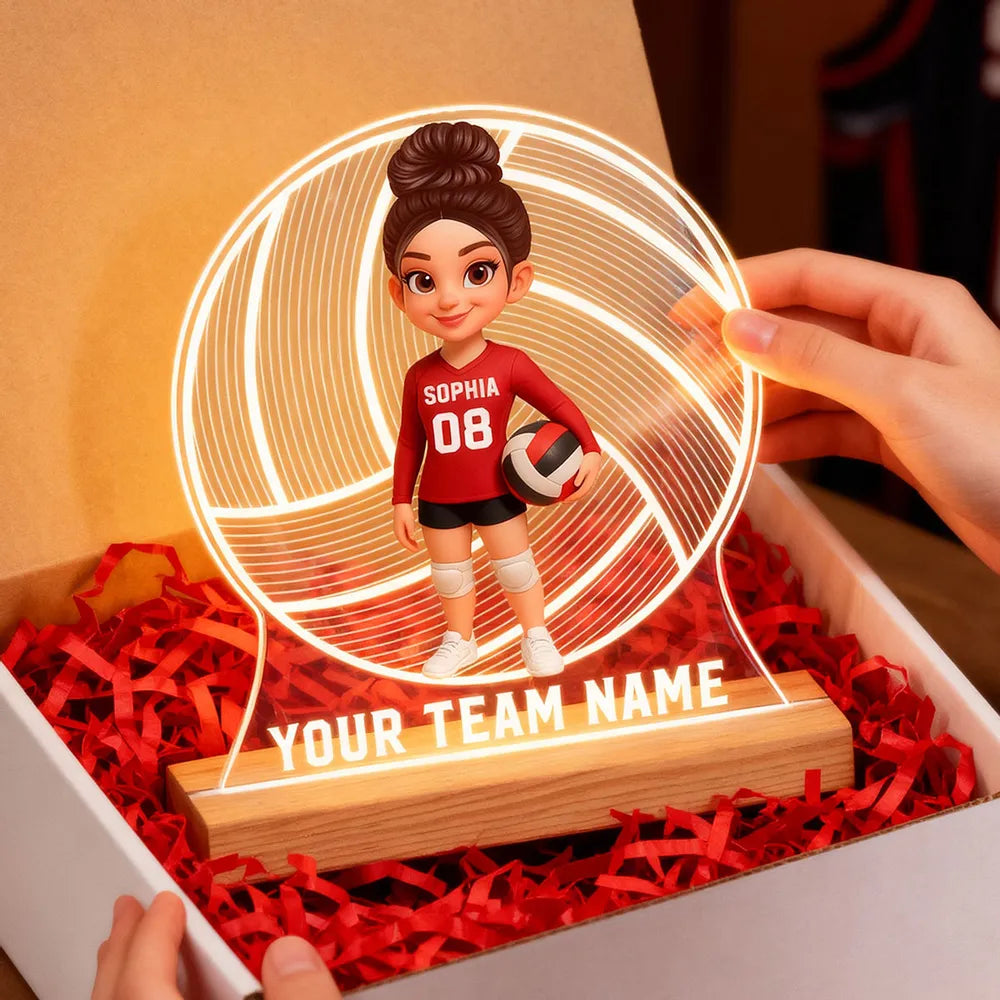 Custom Volleyball LED Light Plaque – Personalized LED Lamp, Perfect Gi ...