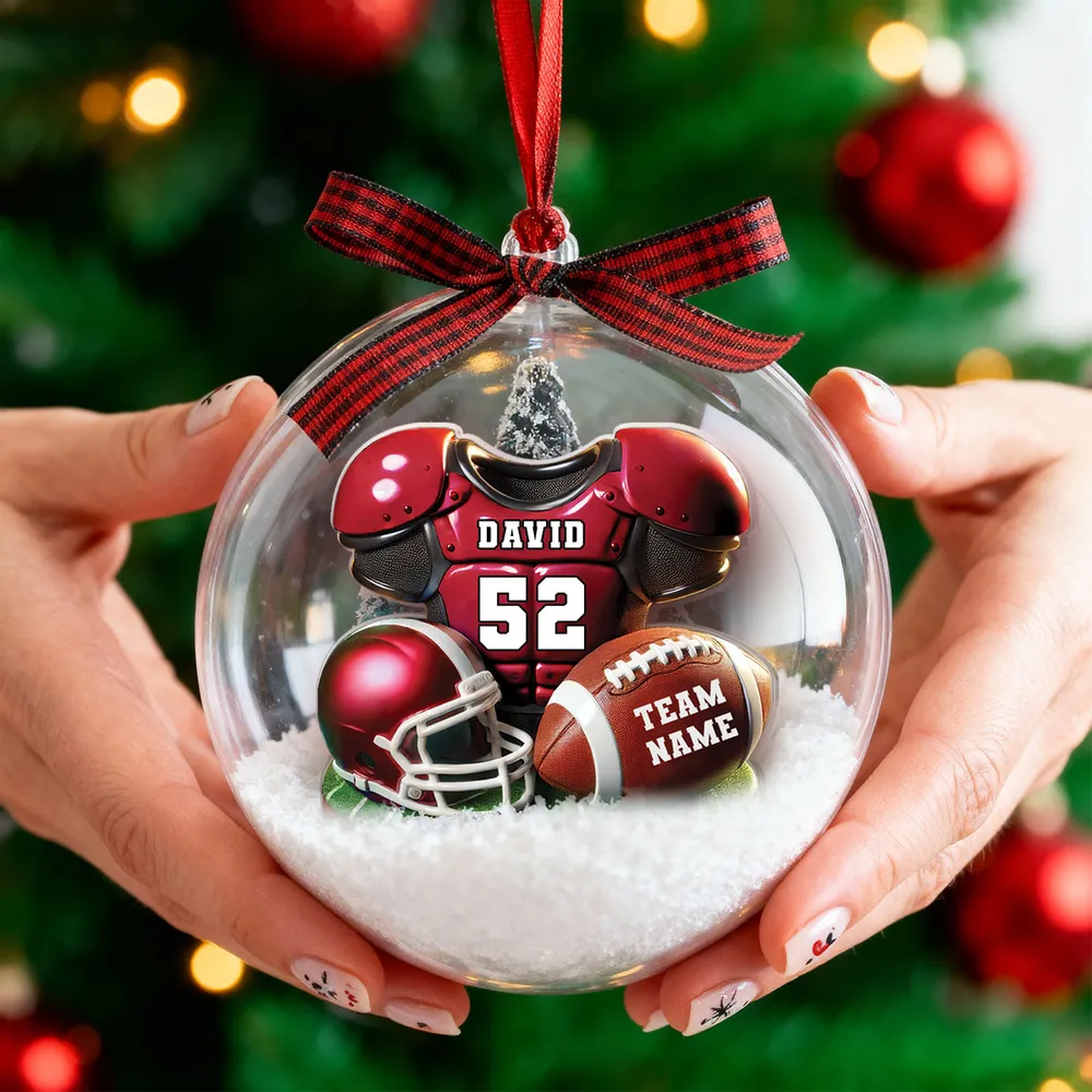 Acrylic Snow Globe Ornament with 3D Christmas Tree Inside, Clear Holid ...