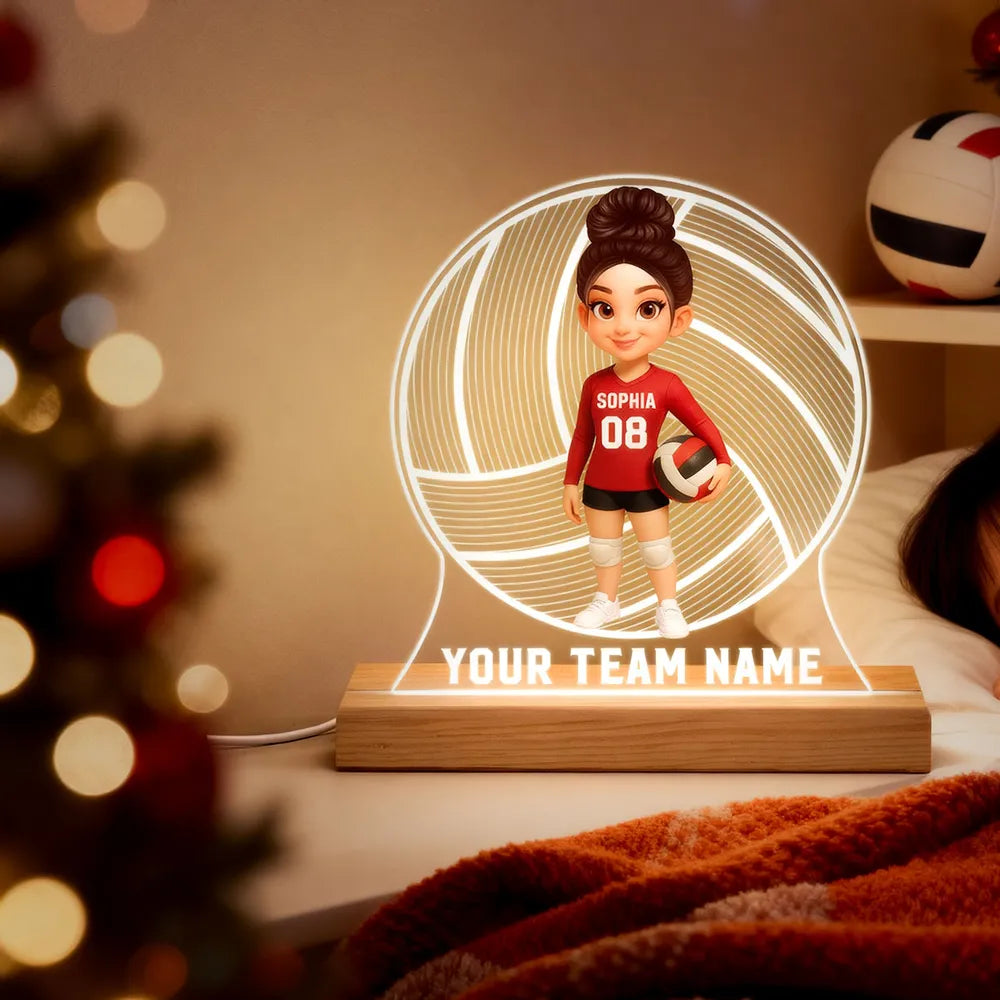 Custom Volleyball LED Light Plaque – Personalized LED Lamp, Perfect Gi ...