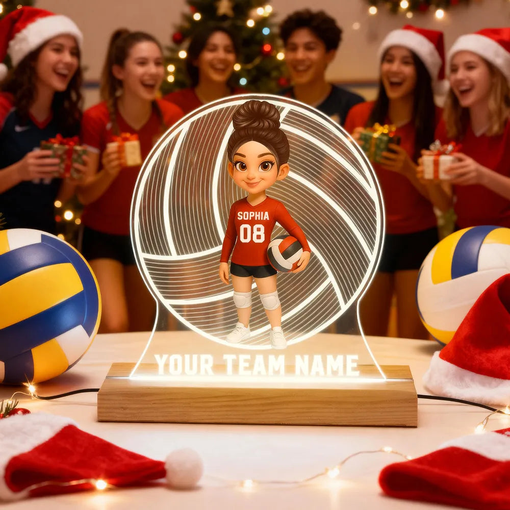 Custom Volleyball LED Light Plaque – Personalized LED Lamp, Perfect Gi ...
