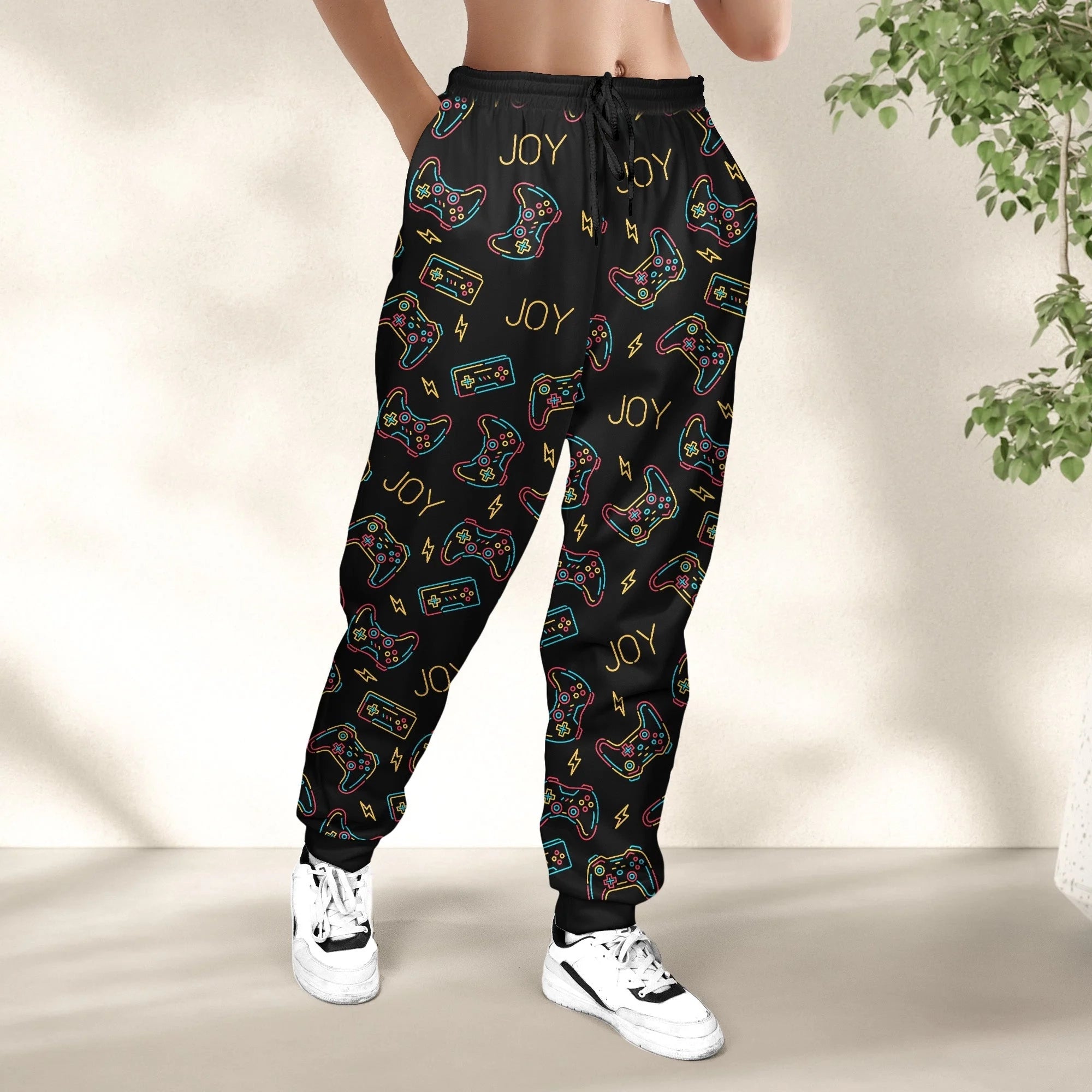 Personalized Gamer Sweatpants with Custom Name – Neon Game Controller ...