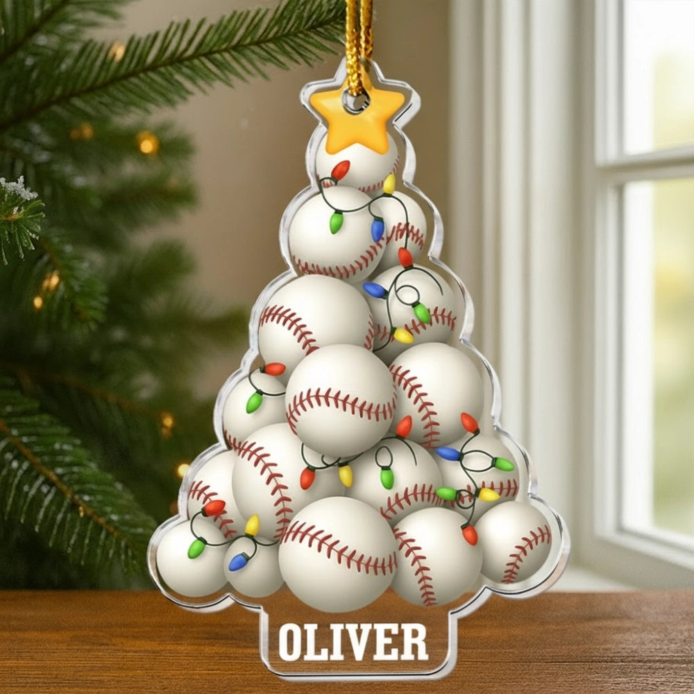 Baseball Tree Acrylic Ornament – Festive Sports Gift for Baseball Fans ...