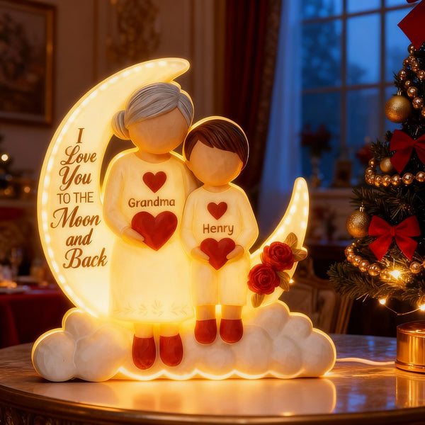 Christmas Grandparents & Grandkids Acrylic Light Box with Marquee Numb ...